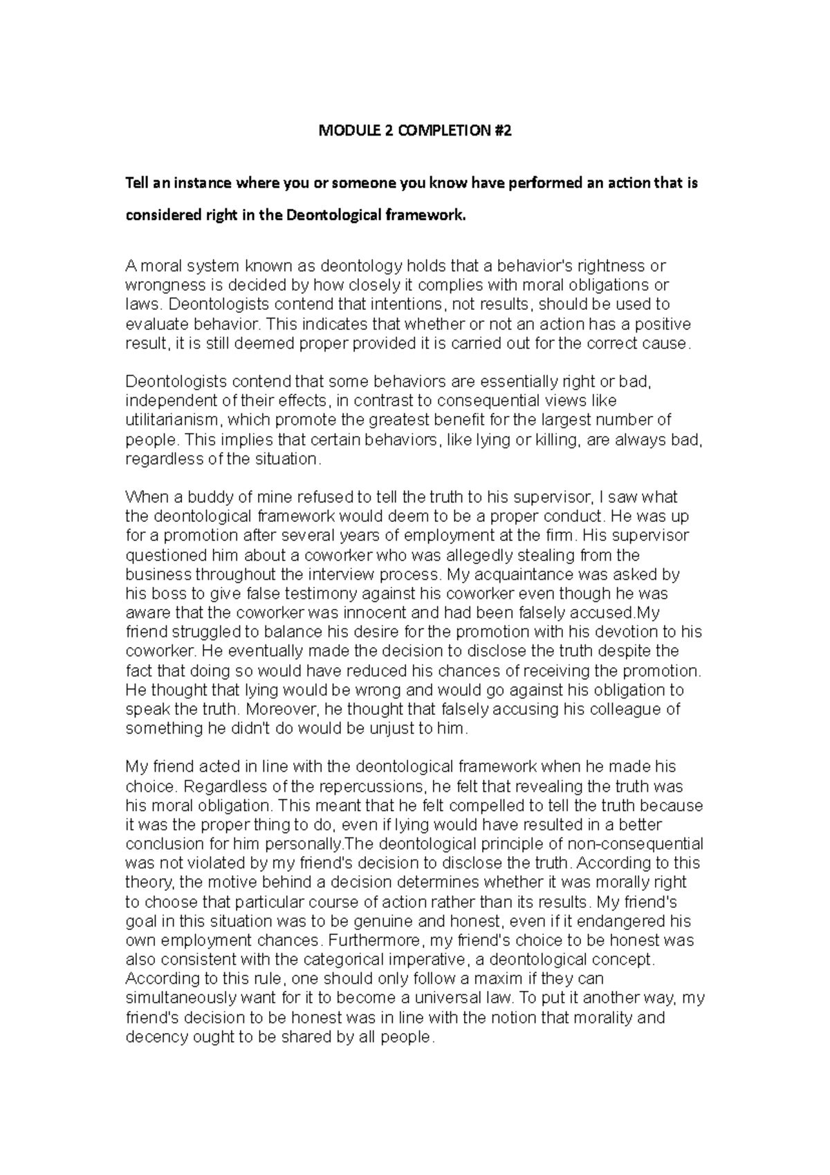 Module 2 Completion#2 - FOR YOUR COMPLETION - MODULE 2 COMPLETION Tell ...
