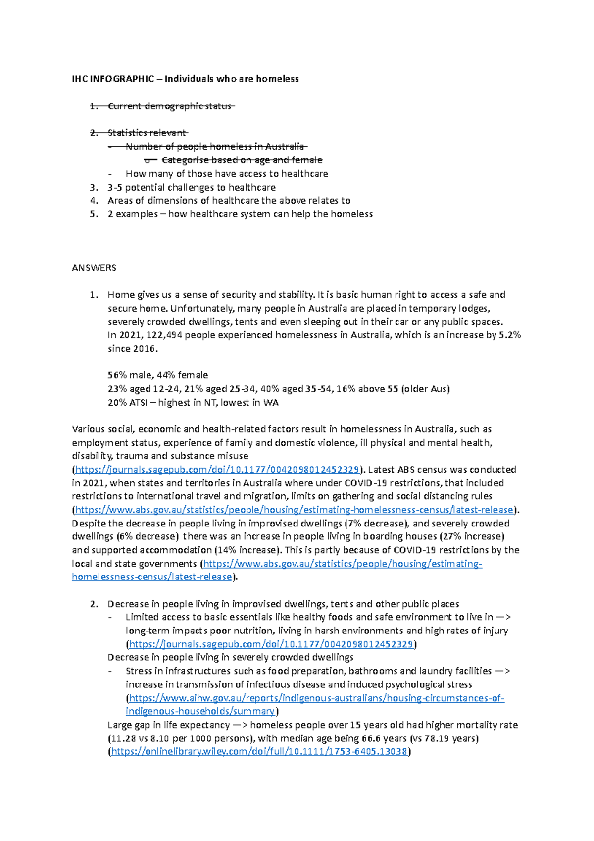 Infographic IHC - IHC INFOGRAPHIC – Individuals who are homeless 1 ...