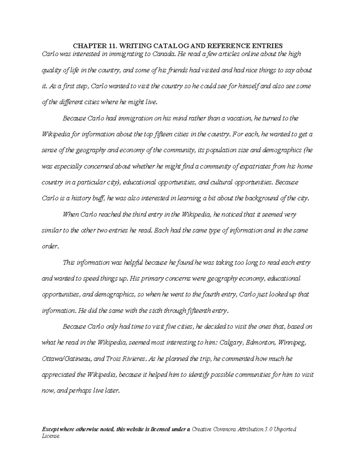 EDUC 270 Chapter 11 Writing Catalog and Reference Entries - Except ...