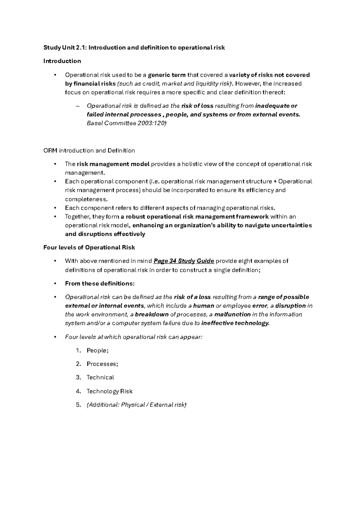 EKRP SU2 - summary - Study Unit 2: Introduction and definition to ...