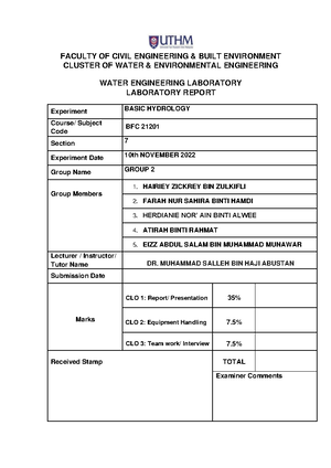 LAB Report DRY Sieve Analysis - Civil engineering - UTHM - Studocu