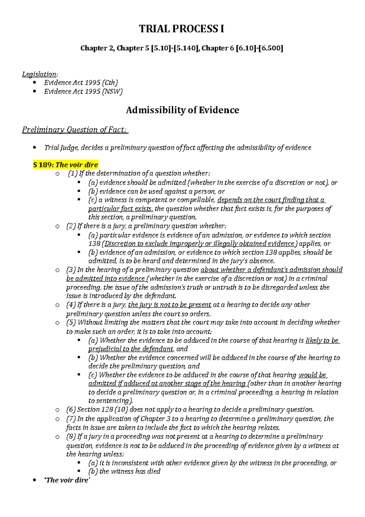 Exam notes Summary - complete - TRIAL PROCESS I Chapter 2, Chapter 5 ...