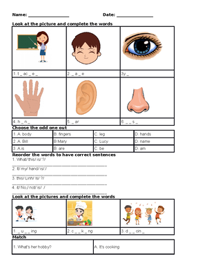 A2 - DE THI NOI - ĐỀ THI TACB 2 - No: 1 Part 1 (2 - 3 minutes/pair) The ...