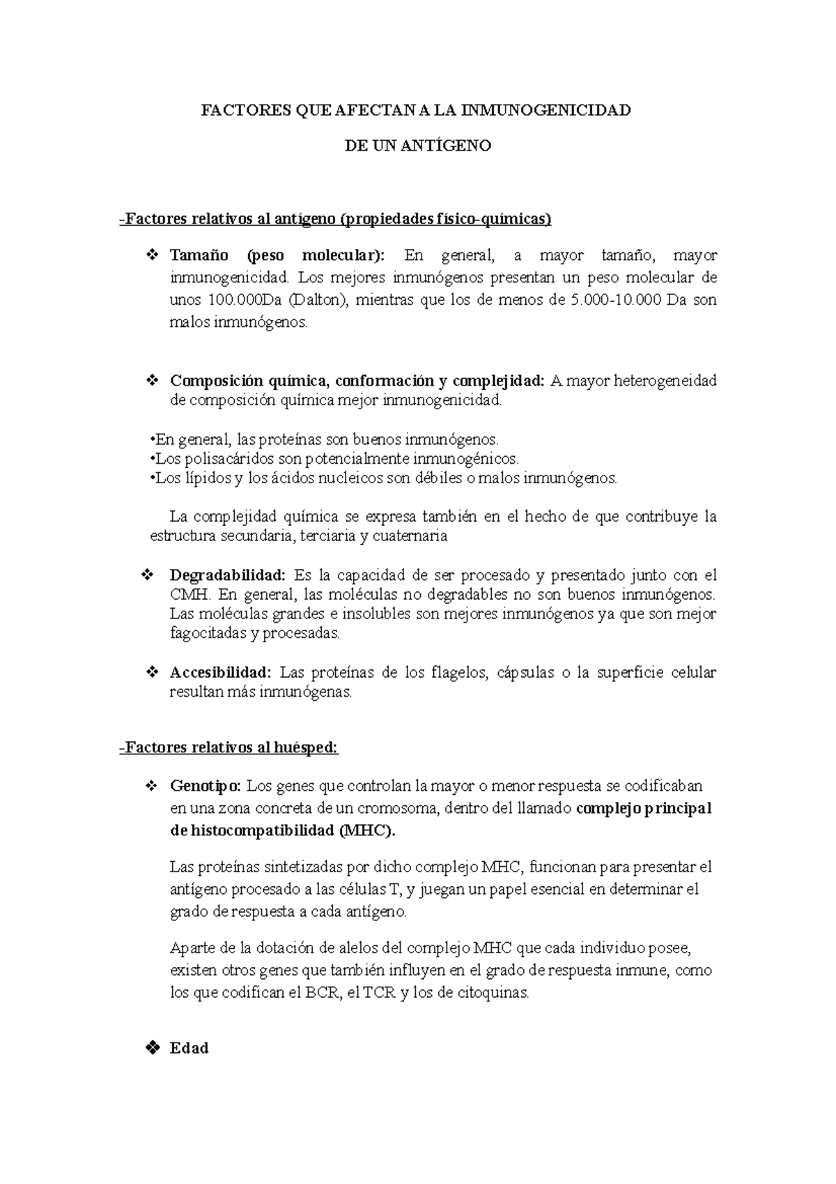 Antigenos - FACTORES QUE AFECTAN A LA INMUNOGENICIDAD DE UN ANTÍGENO ...