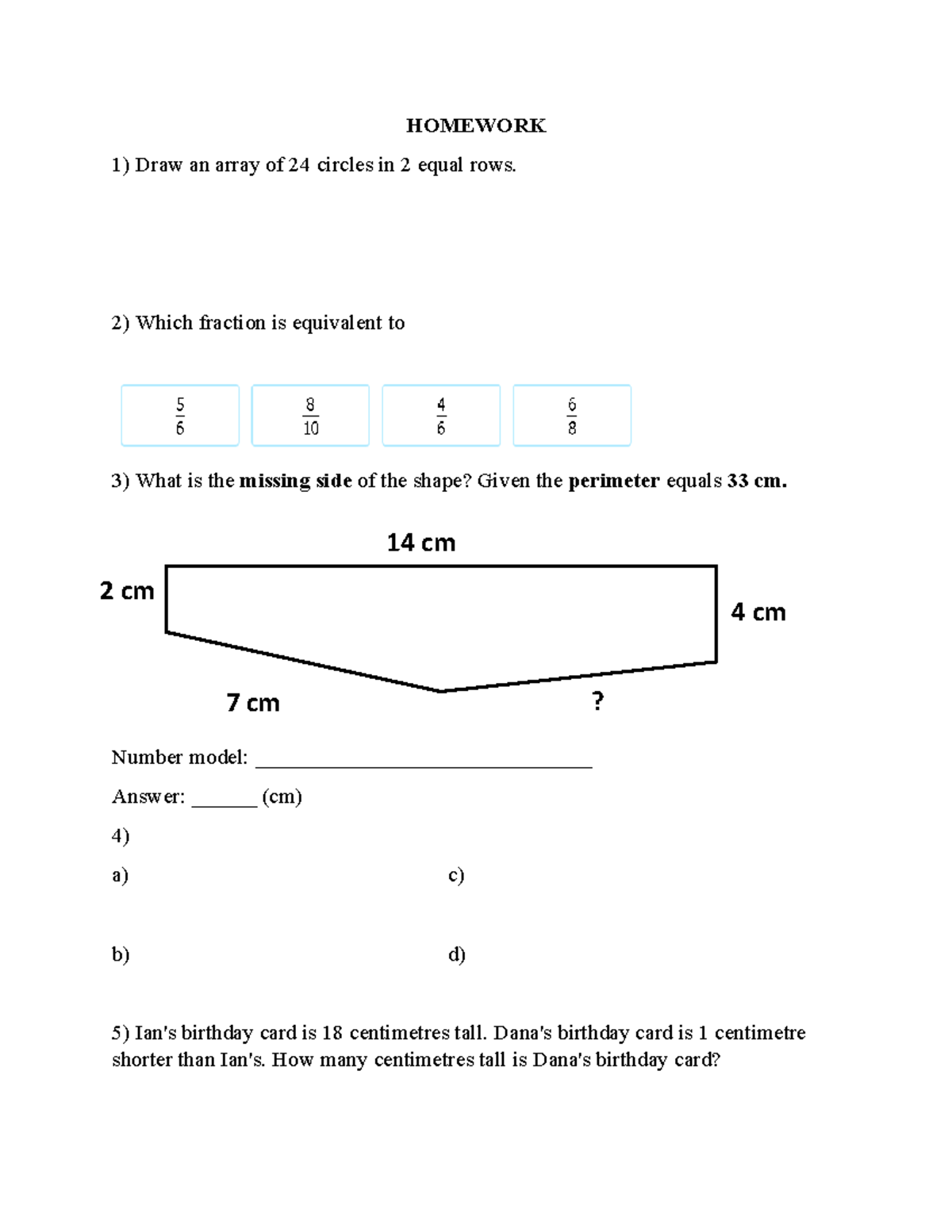 Homework - test - HOMEWORK Draw an array of 24 circles in 2 equal rows ...