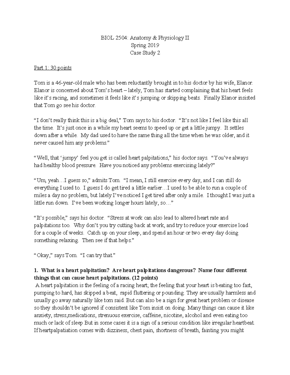 A&P2 Case Study 2-1 - material - BIOL 2504: Anatomy & Physiology II ...