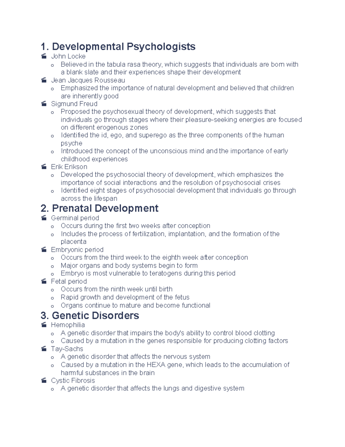 Lifespan Outline Review of Mid-Term Summer 2023 Copy - 1. Developmental ...