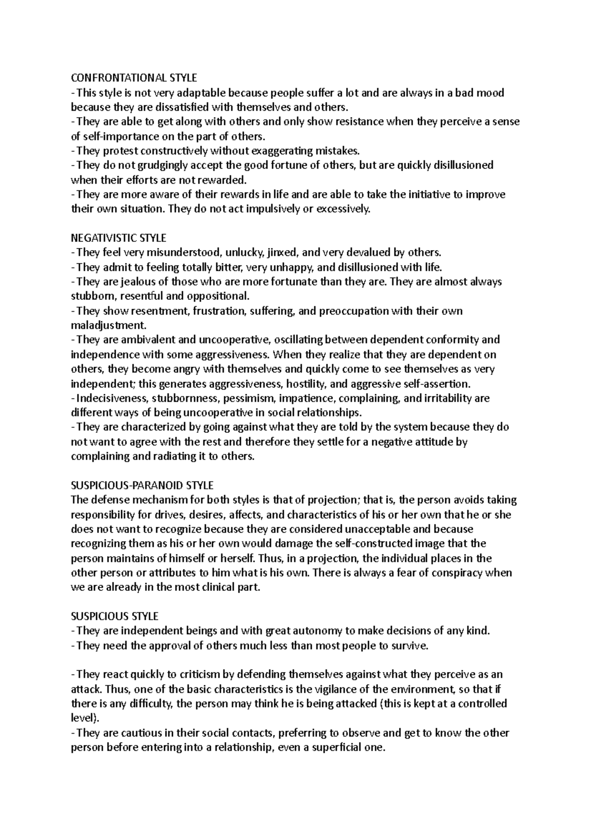 Confrontational Style - CONFRONTATIONAL STYLE This style is not very ...