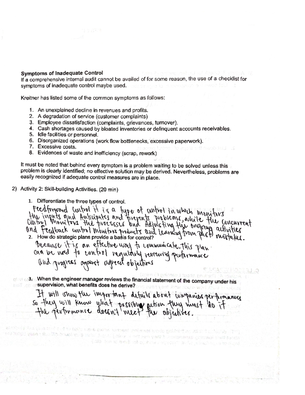 Engineering management about controlling - Civil Engineering - Studocu