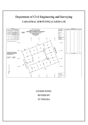 Ch7 Cadastral Survey - Lecture notes 1 - - Studocu