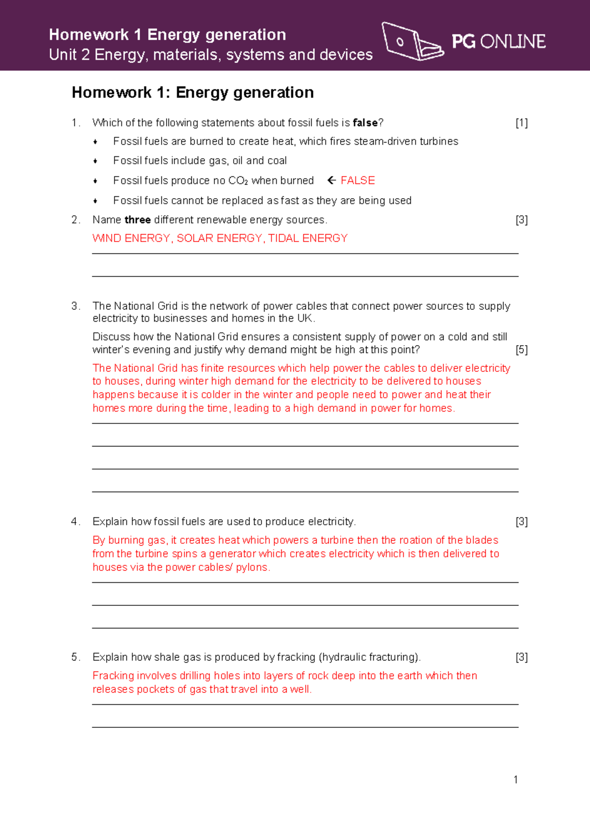 8552 unit 2 - 6yes - Homework 1 Energy generation Unit 2 Energy ...