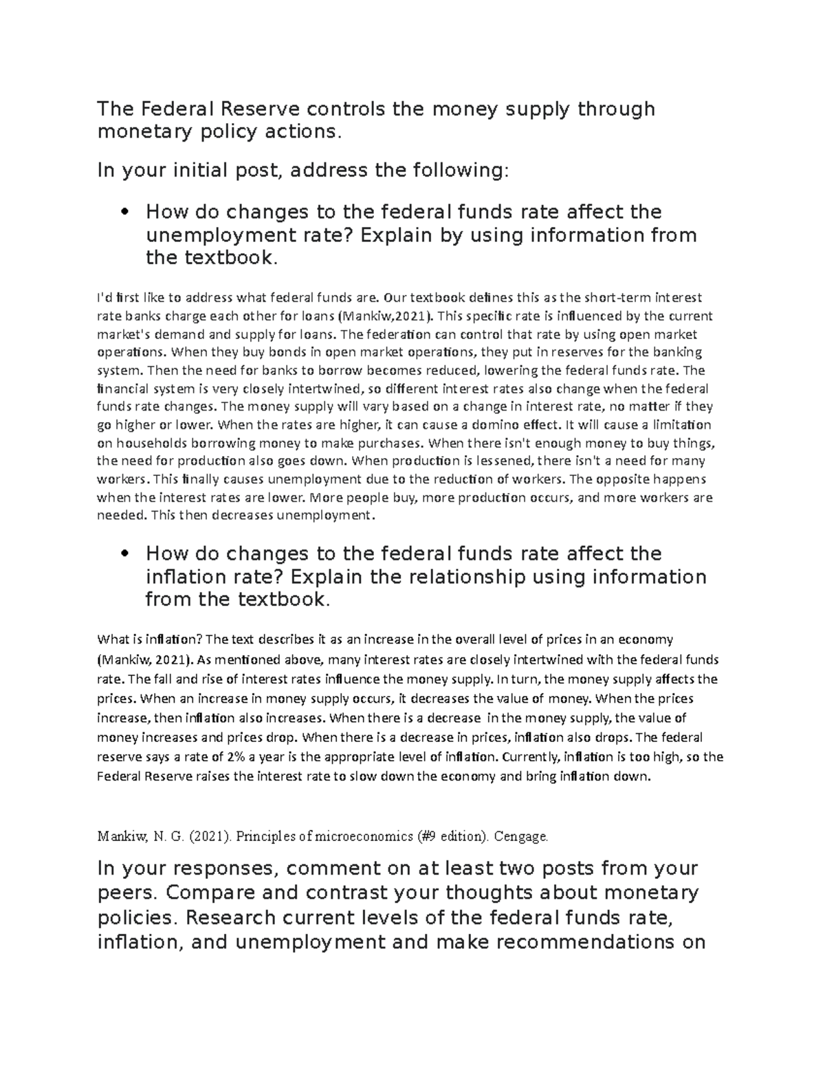 4-2 Discussion Monetary System - The Federal Reserve controls the money ...