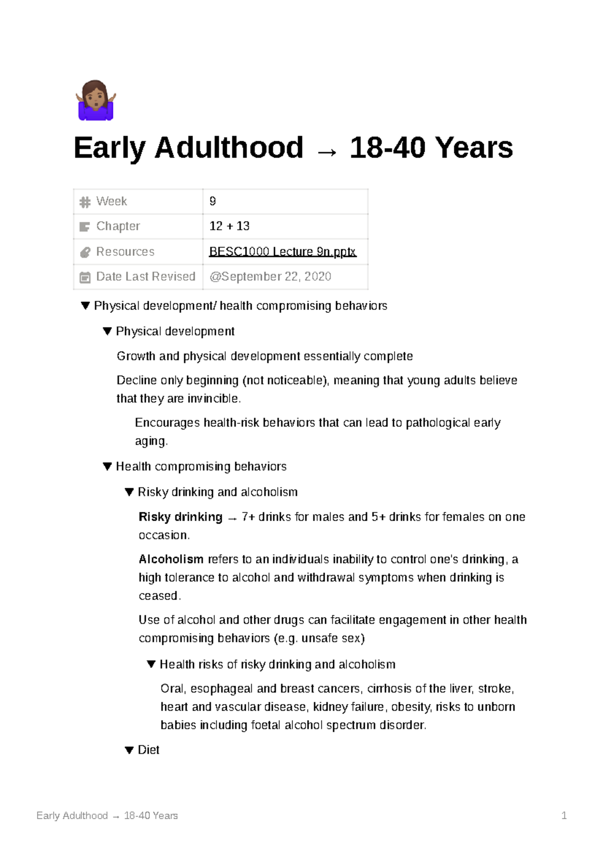 Early Adulthood 18-40 Years - Early Adulthood → 18-40 Years Week 9 ...