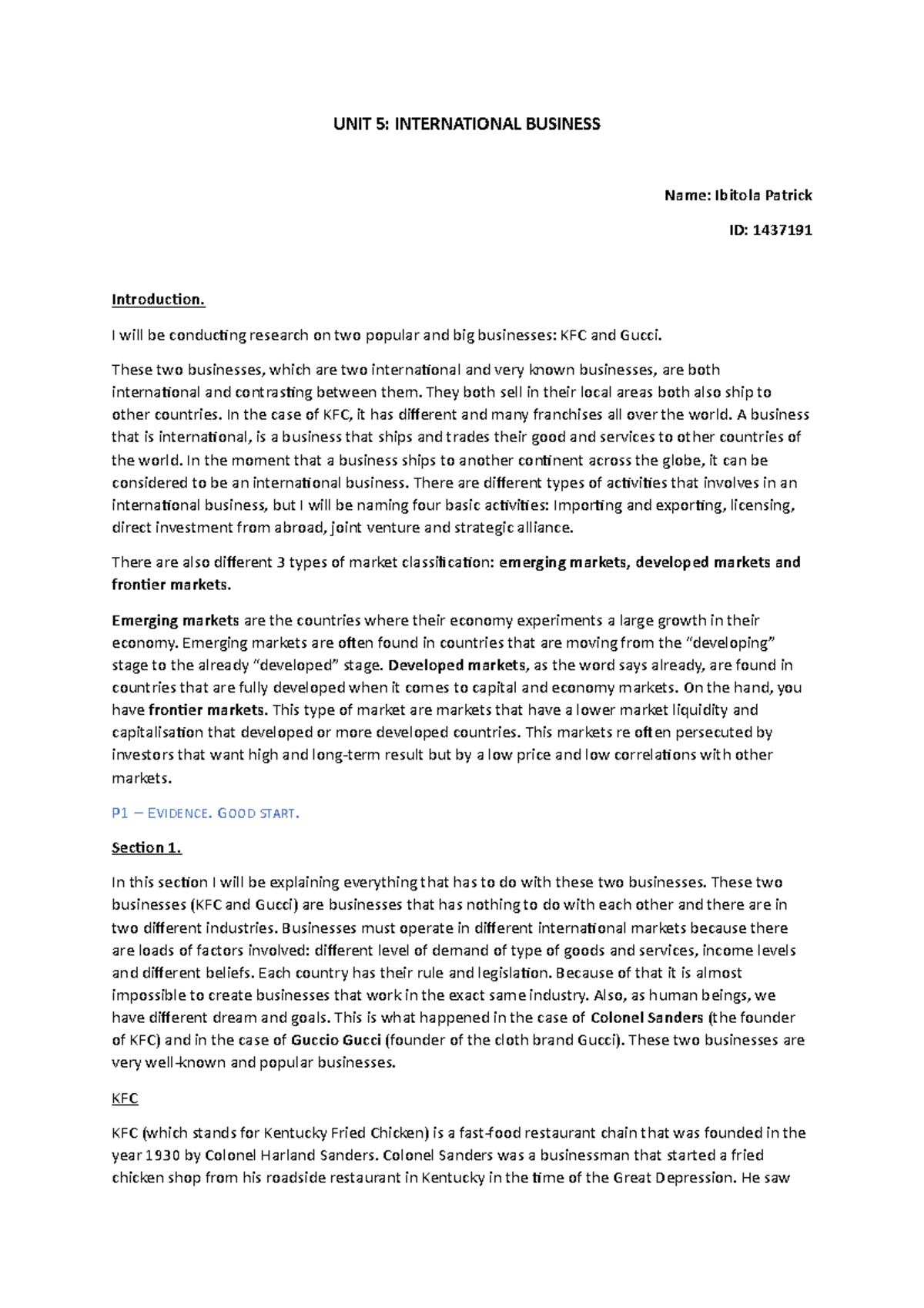 UNIT 5- International Business - UNIT 5: INTERNATIONAL BUSINESS Name ...