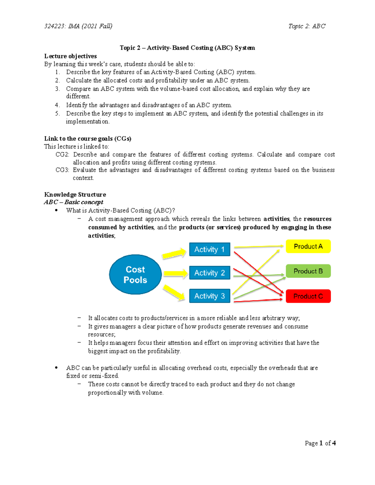 TN - Topic 2 Activity Based Costing - PMA Intermediate Management ...