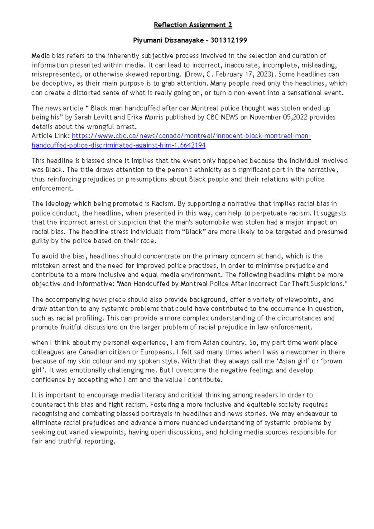 Reflection Assignment 2 - It can lead to incorrect, inaccurate ...