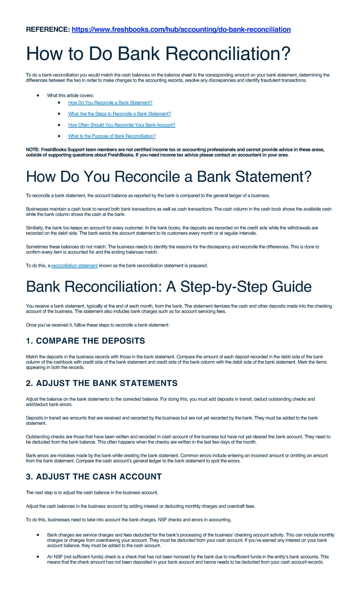 Bank recon notes - REFERENCE: freshbooks/hub/accounting/do-bank ...