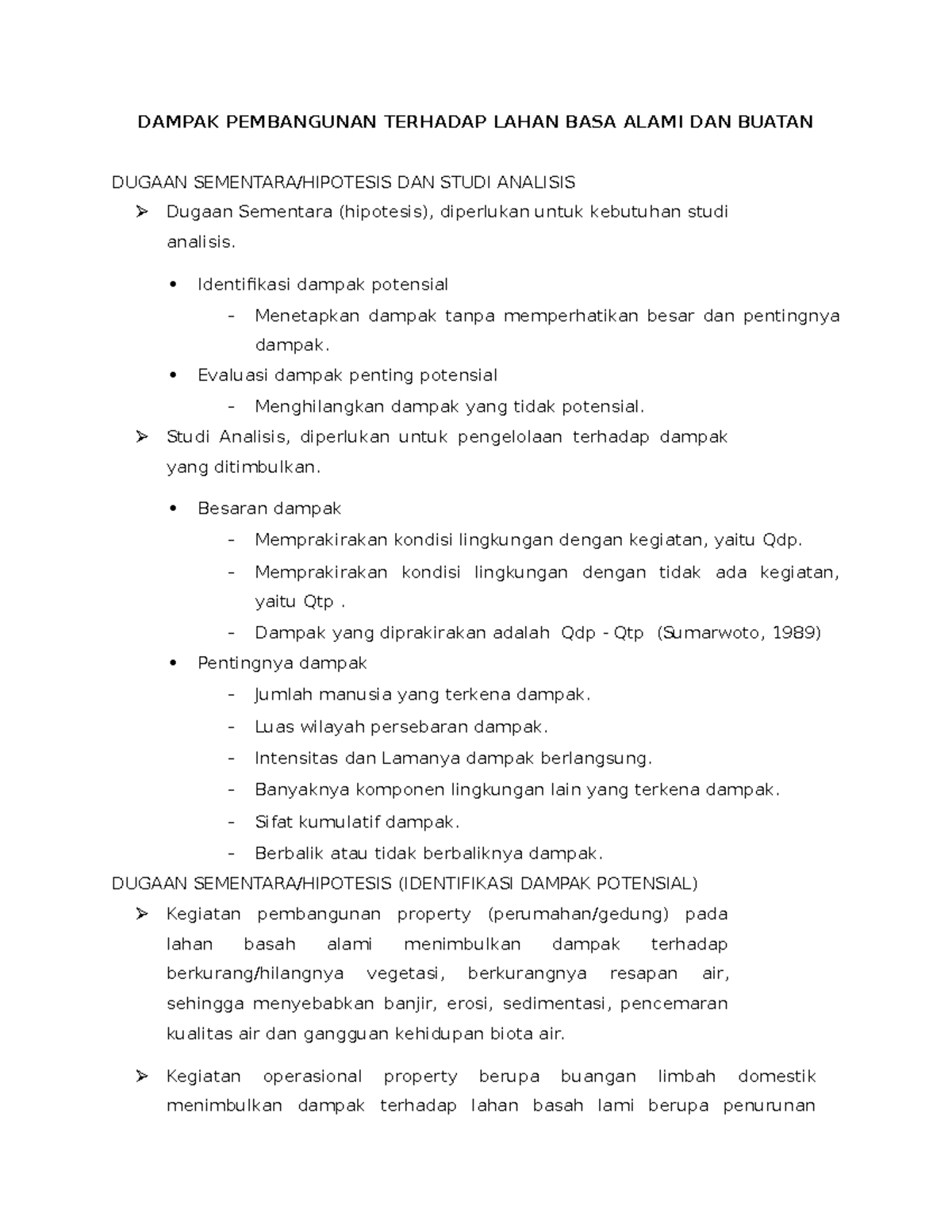 Ekologi Lahan Basah - Dampak Pembangunan Terhadap Lahan Basah Alami dan ...