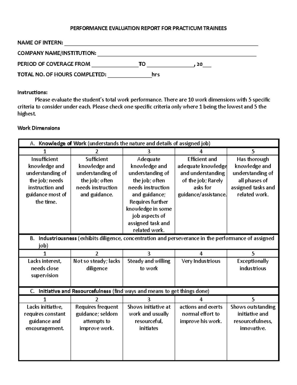 Performance- Evaluation-2024 - PERFORMANCE EVALUATION REPORT FOR ...