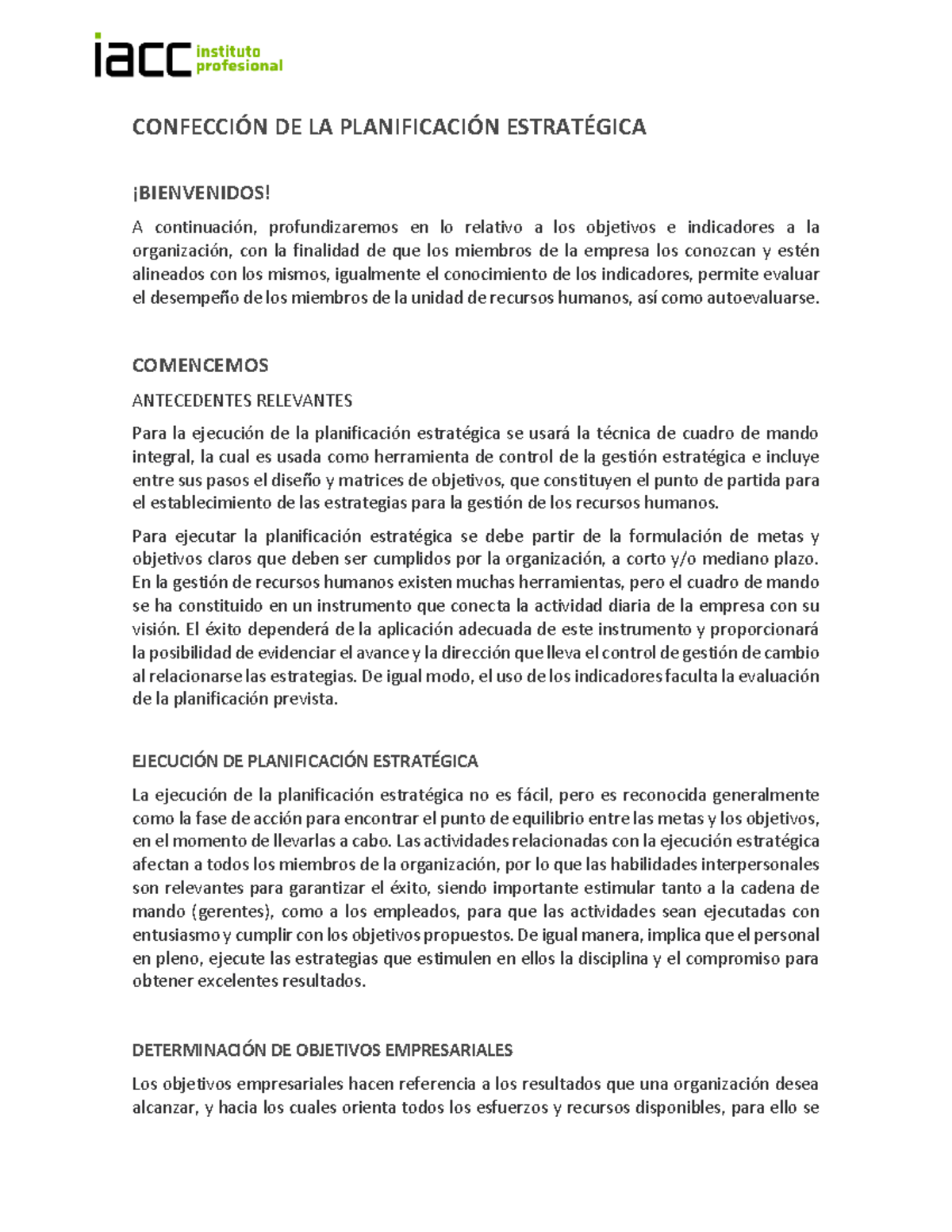 S7 Notas Profundizacion ACC Dirpe 1104 - CONFECCI”N DE LA PLANIFICACI”N ESTRAT.. °BIENVENIDOS! A ...