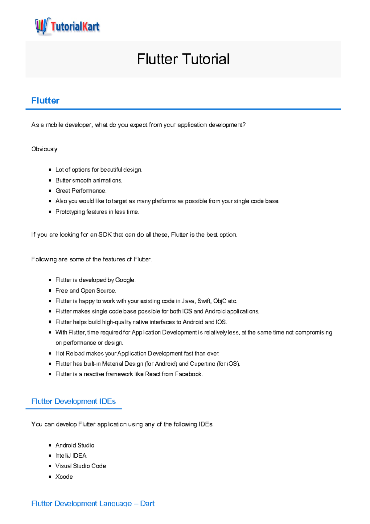 Flutter - Flutter As a mobile developer, what do you expect from your ...