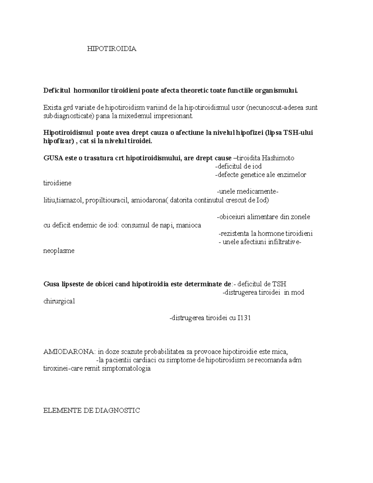 Hipotiroidia - HIPOTIROIDIA Deficitul hormonilor tiroidieni poate ...