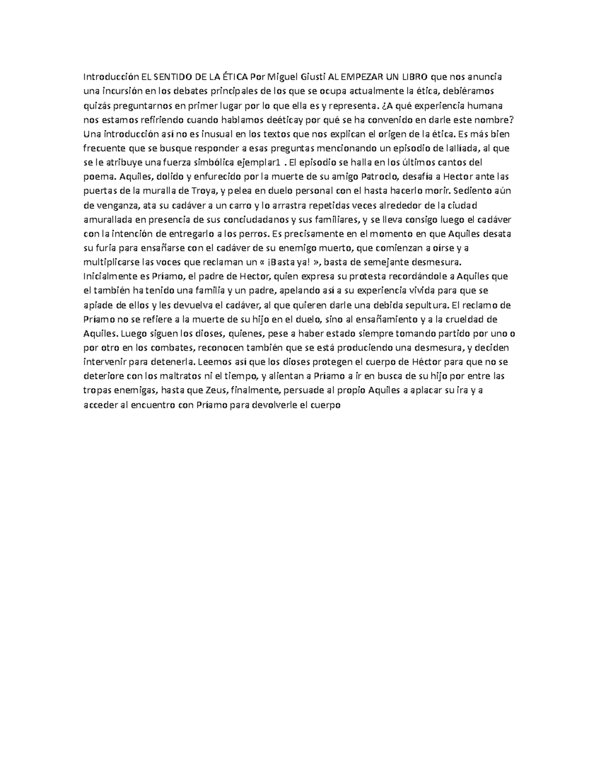 Introducción EL Sentido DE LA Ética Por Miguel Giusti AL Empezar UN ...