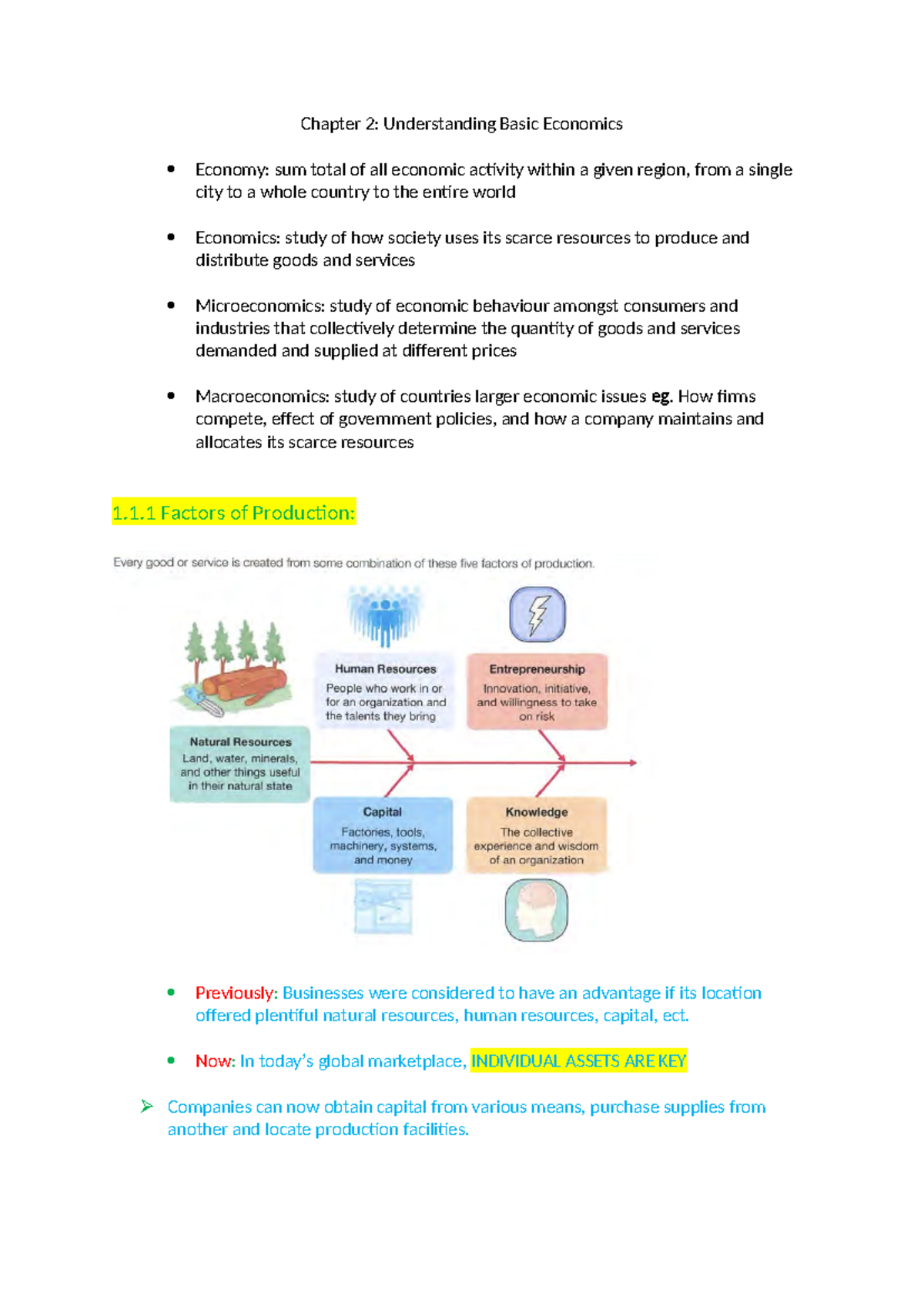 Chapter 2- Basic Economics - Chapter 2: Understanding Basic Economics ...