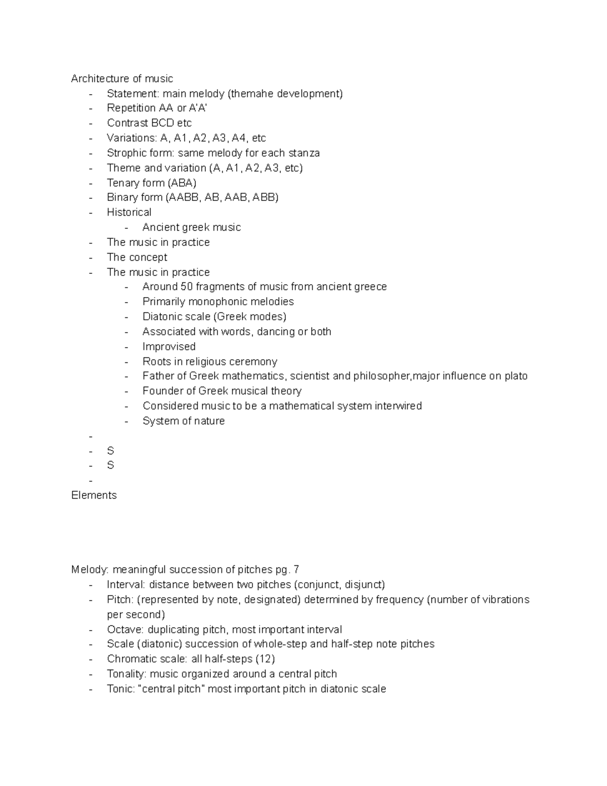 Music notes - Architecture of music - Statement: main melody (themahe ...