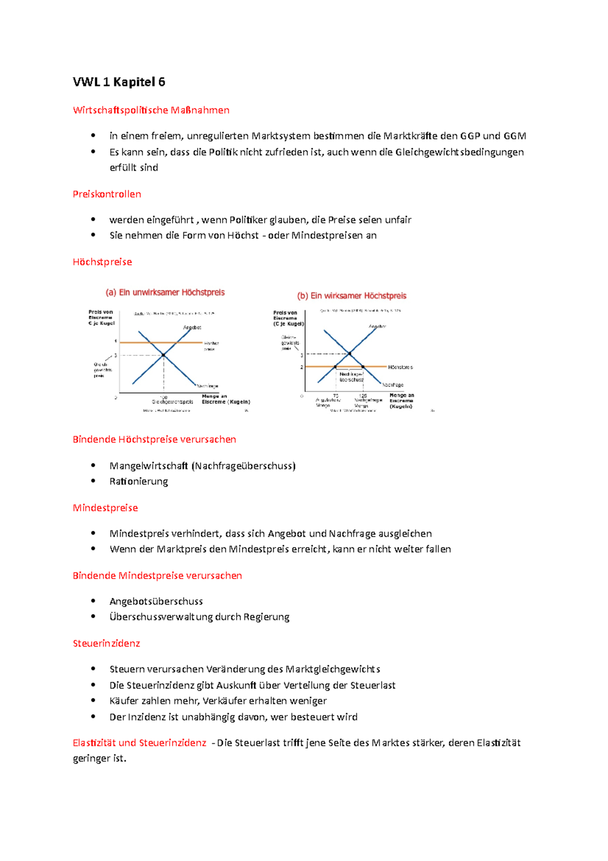VWL 1 Kapitel 6 - VWL 1 Kapitel 6 Wirtschaftspolitische in einem freiem ...