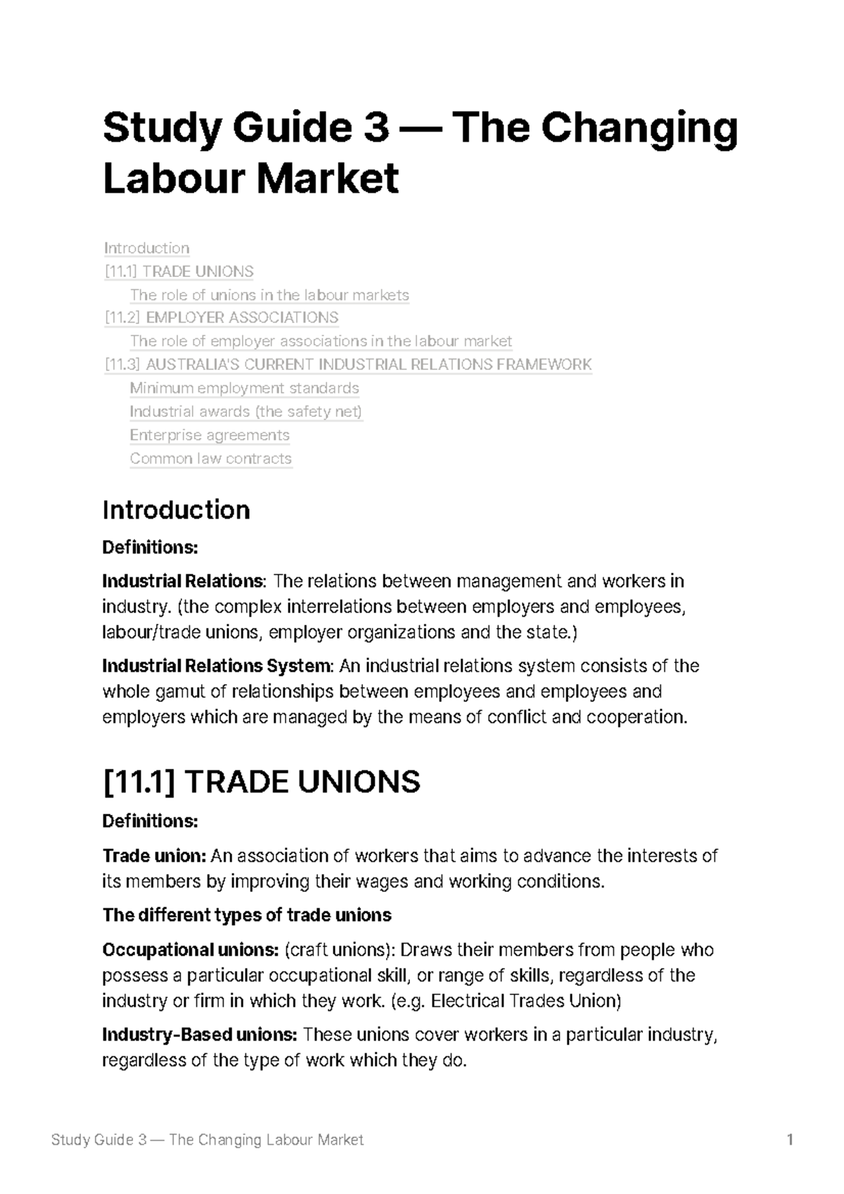 Study Guide 3 The Changing Labour Market - Study Guide 3 — The Changing ...
