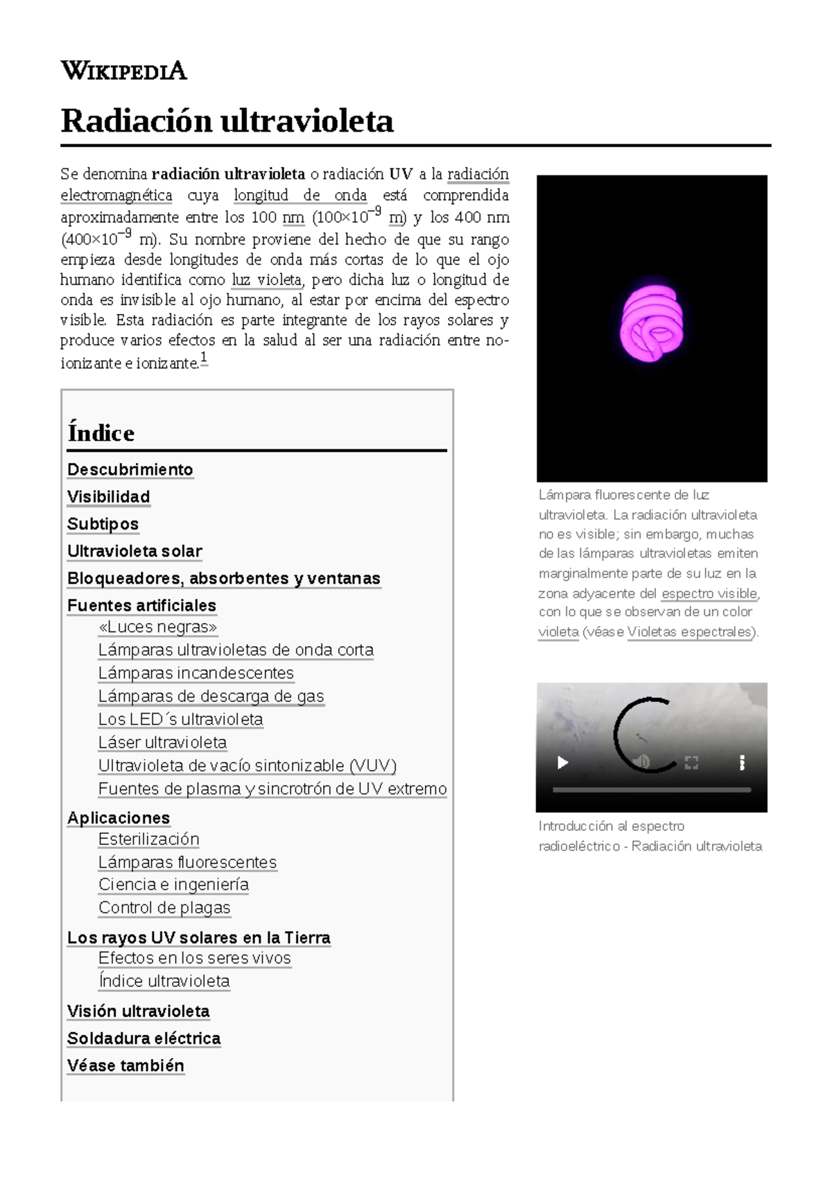 Radiación ultravioleta-1 - Lámpara fluorescente de luz ultravioleta. La ...