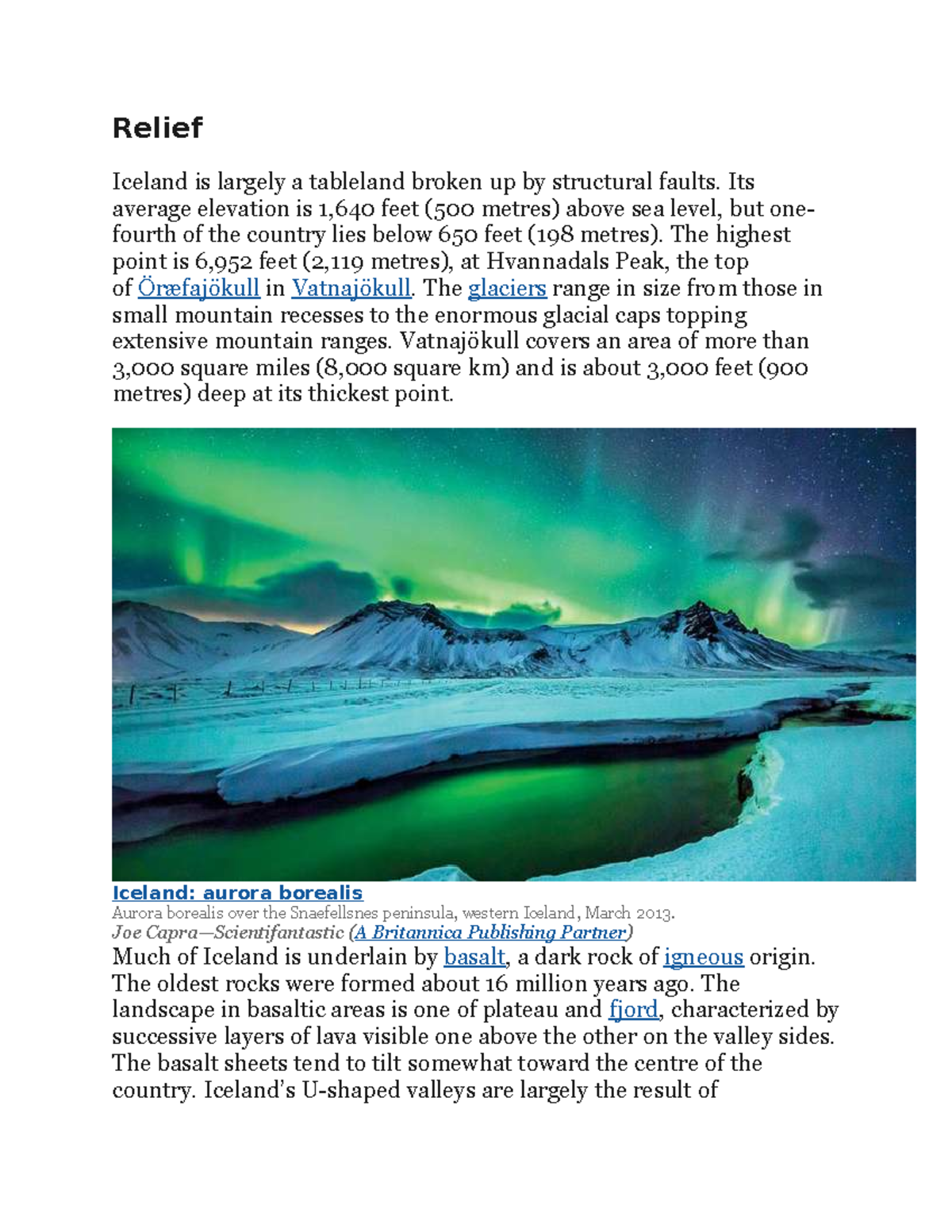 22 iceland relief - Relief Iceland is largely a tableland broken up by ...