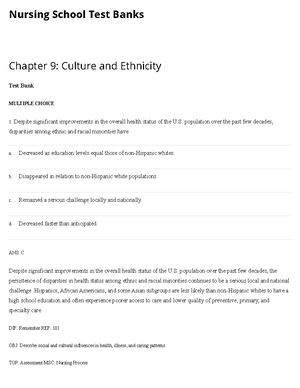 Chapter 10 Caring for Families Nursing School Test Banks - Nursing ...