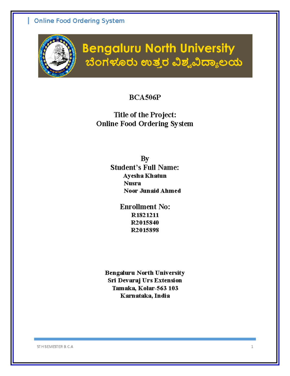 Foodproject xx - FInal Year project report online food ordering system ...