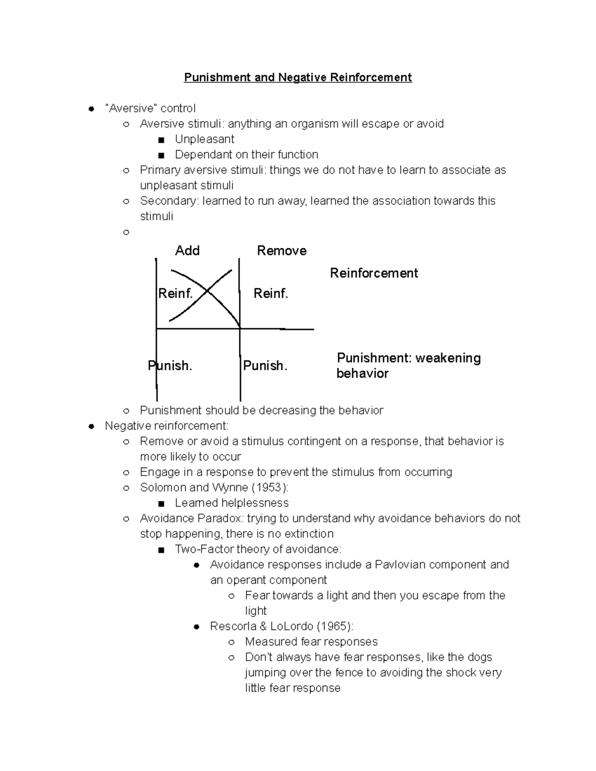 Learning Psychology Punishment and Negative Reinforcement - Punishment ...