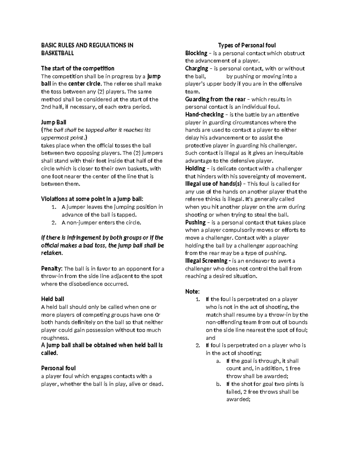 Basic Rules AND Regulations IN Basketball - BASIC RULES AND REGULATIONS ...