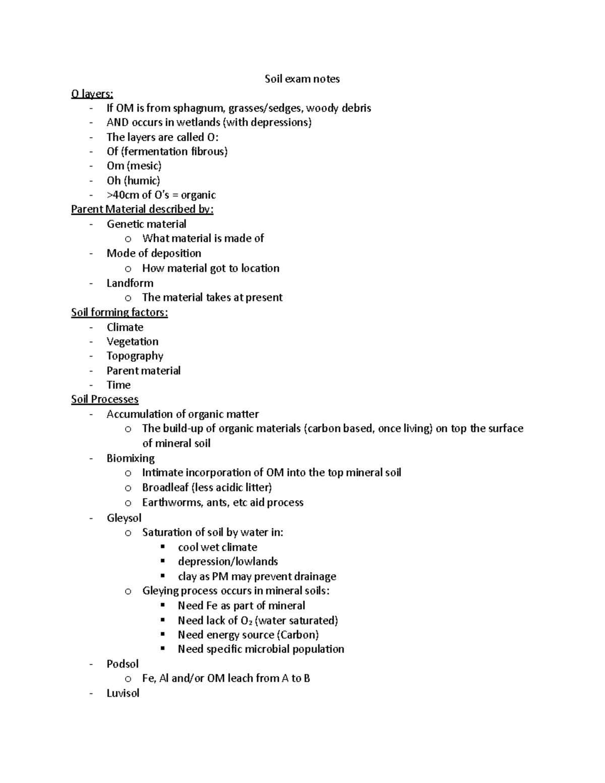 Soil exam notes - Species that can withstand drier areas will be at the ...