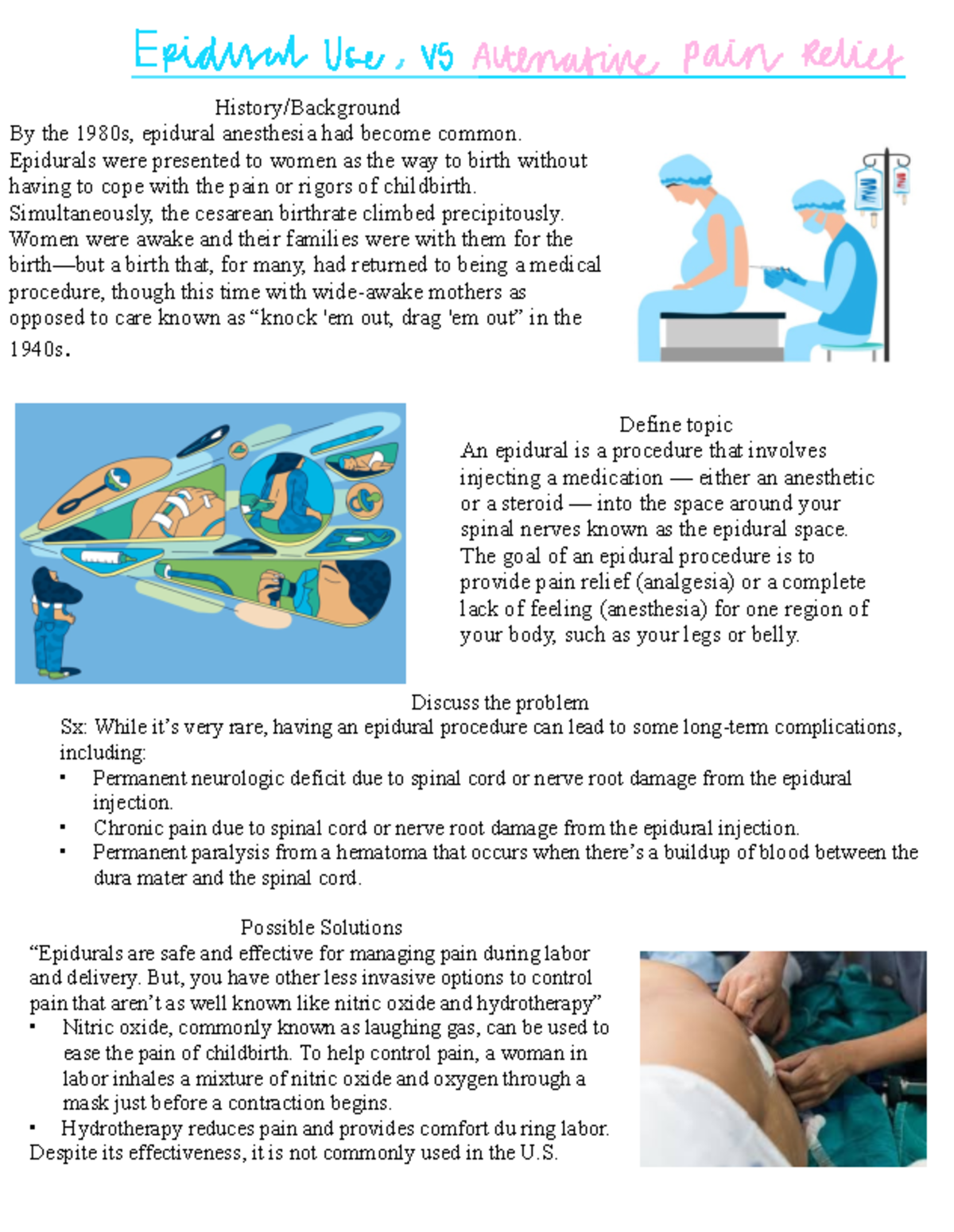 Epidural Use - History/Background By the 1980s, epidural anesthesia had ...