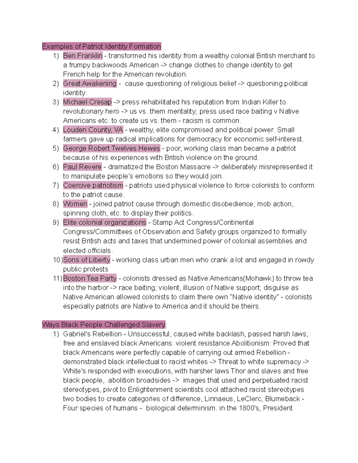 Examples of Patriot Identity Formation - 2) Great Awakening - cause ...