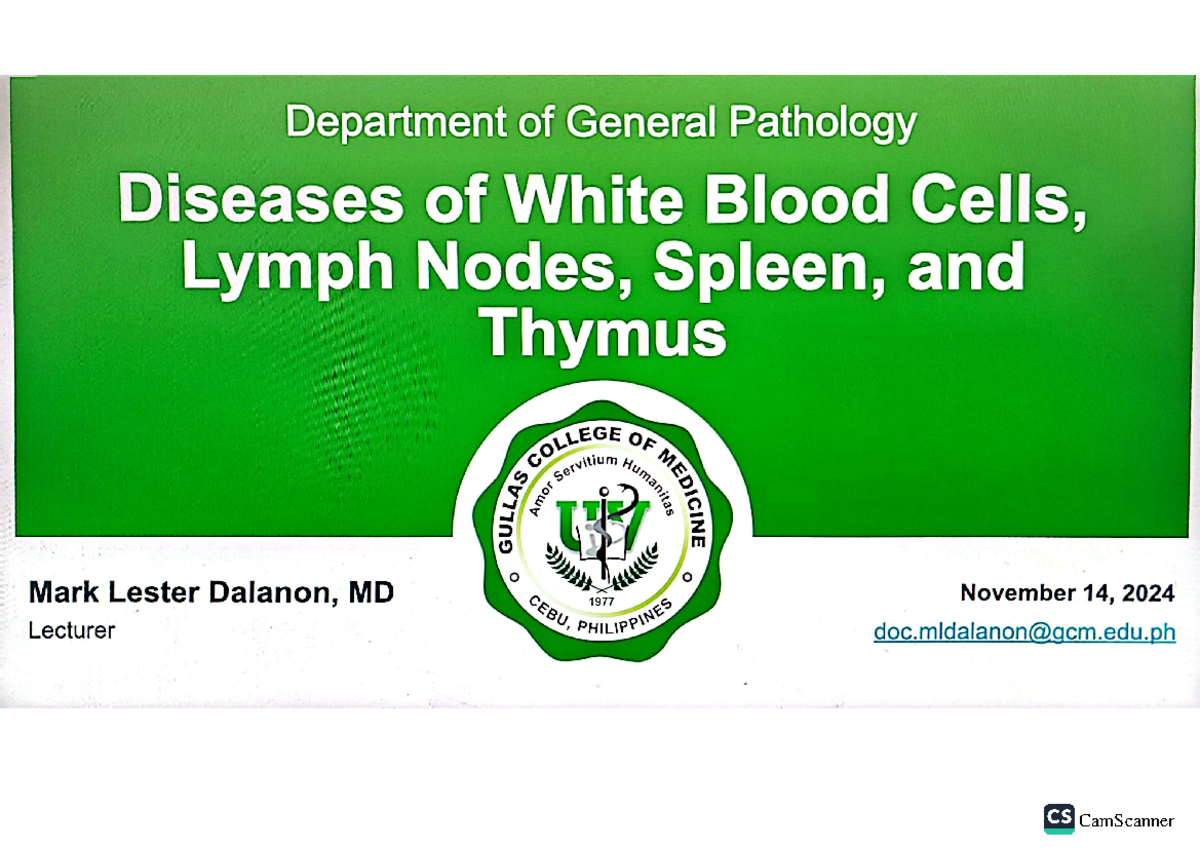 WBC - Disease of White Blood Cells - Department of General Pathology ...