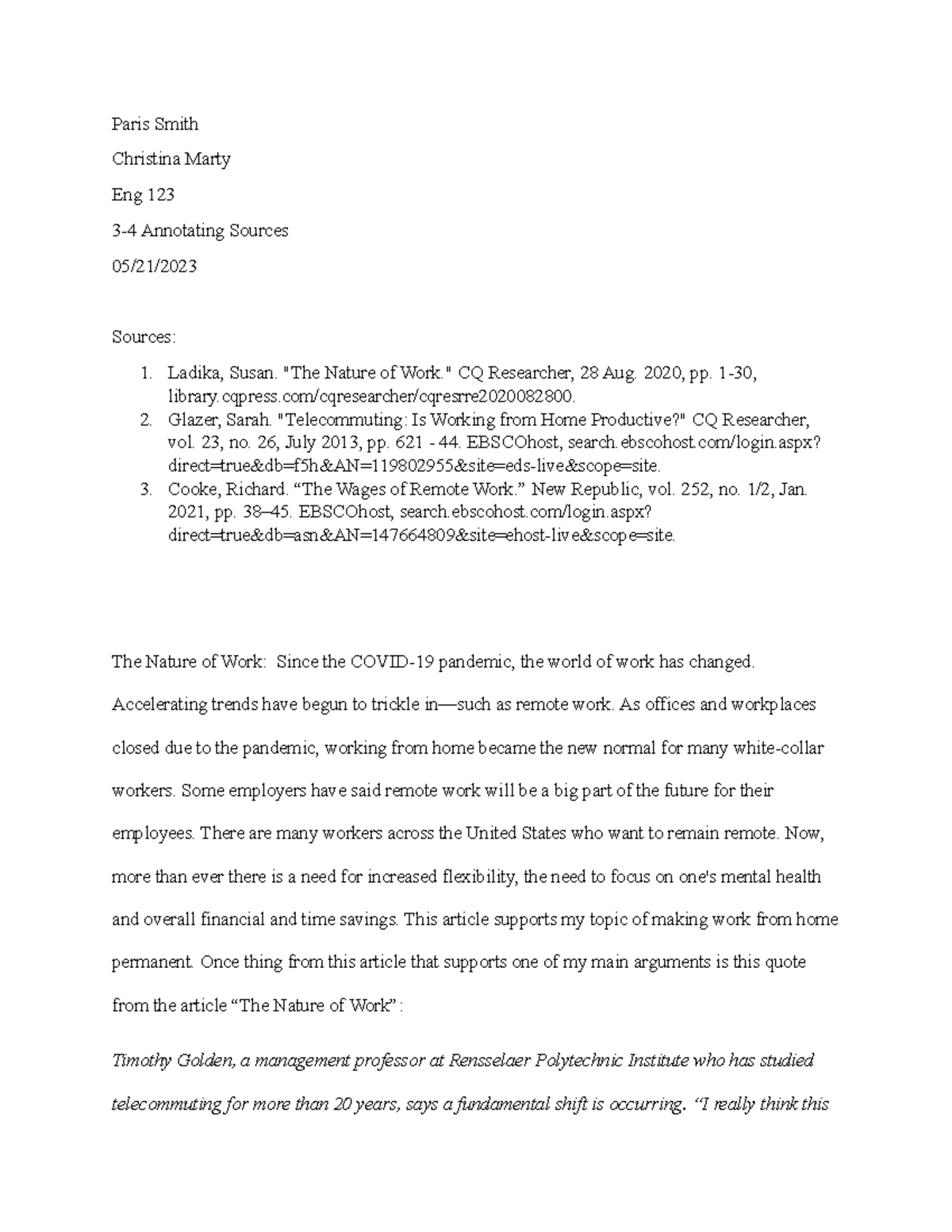 3-4 annotating sources - Paris Smith Christina Marty Eng 123 3-4 ...