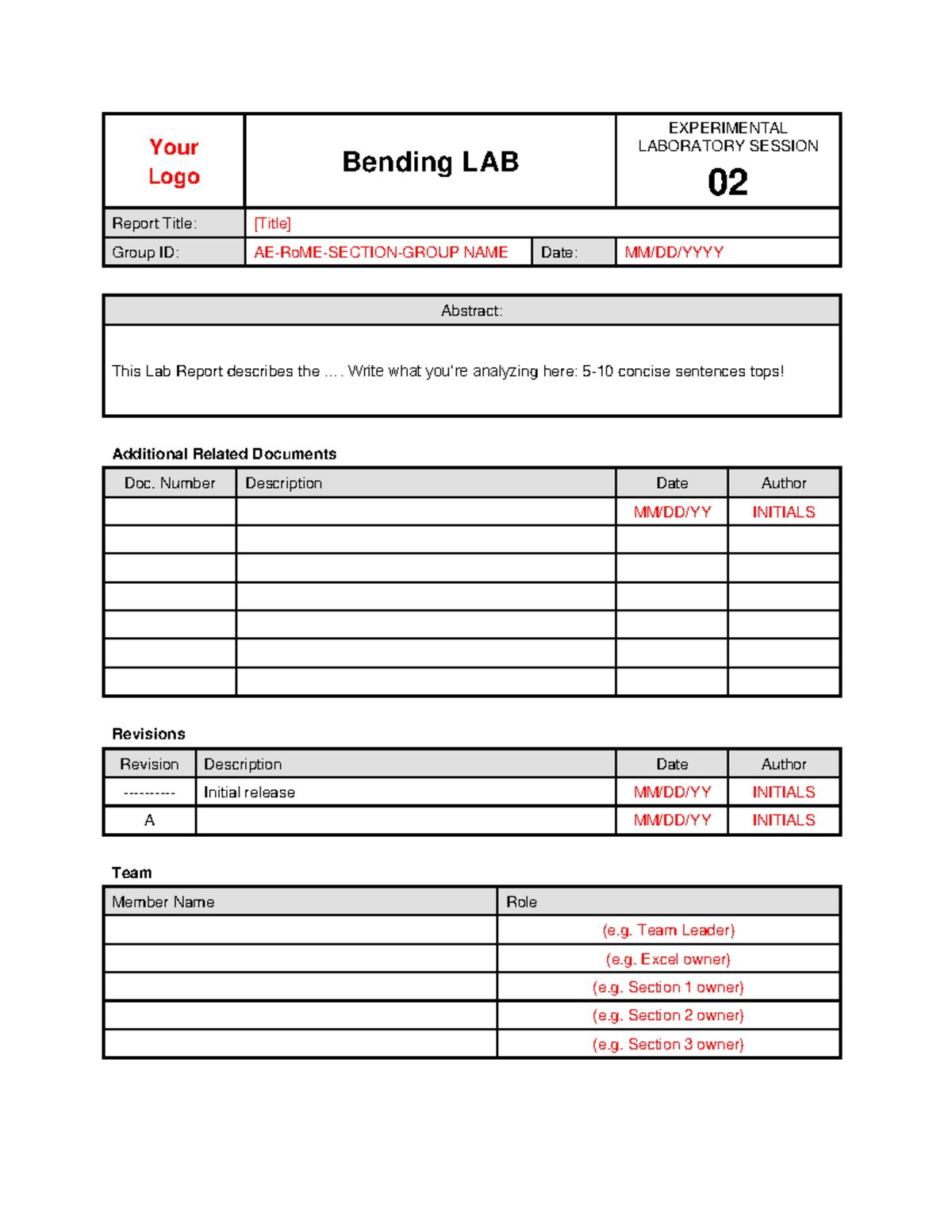 LAB 02 Template Ro ME - Lab Document - Your Logo Bending LAB ...
