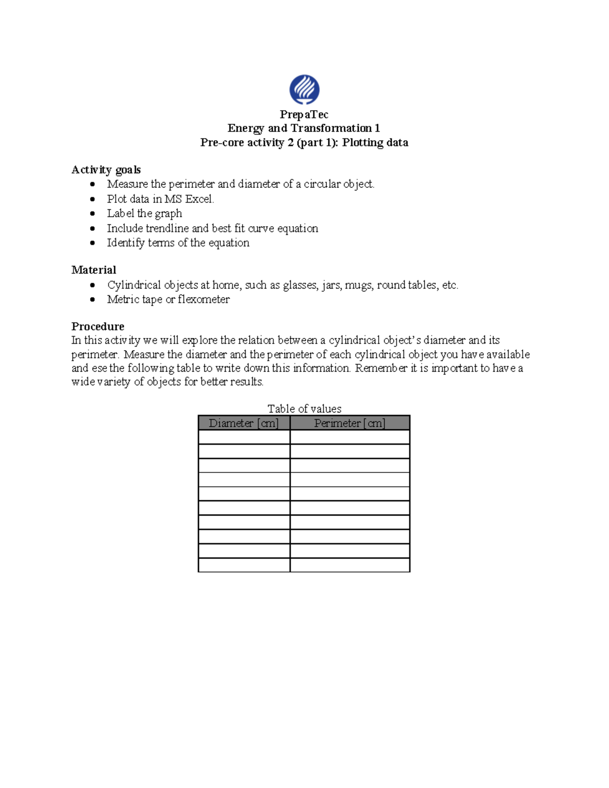 Pre-core activity 2, part 1 (student) - PrepaTec Energy and ...