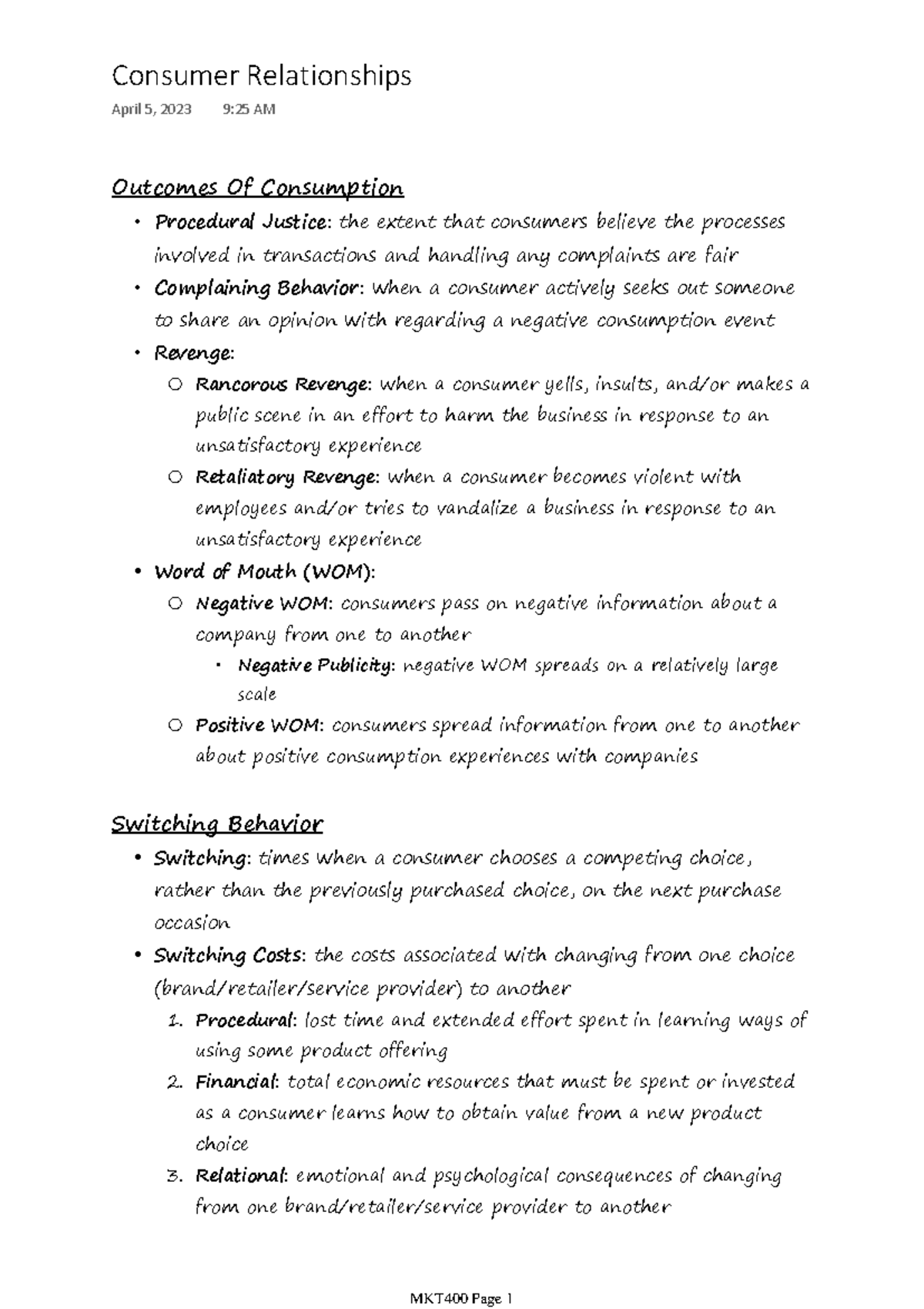 Consumer Relationships - Outcomes Of Consumption Procedural Justice ...