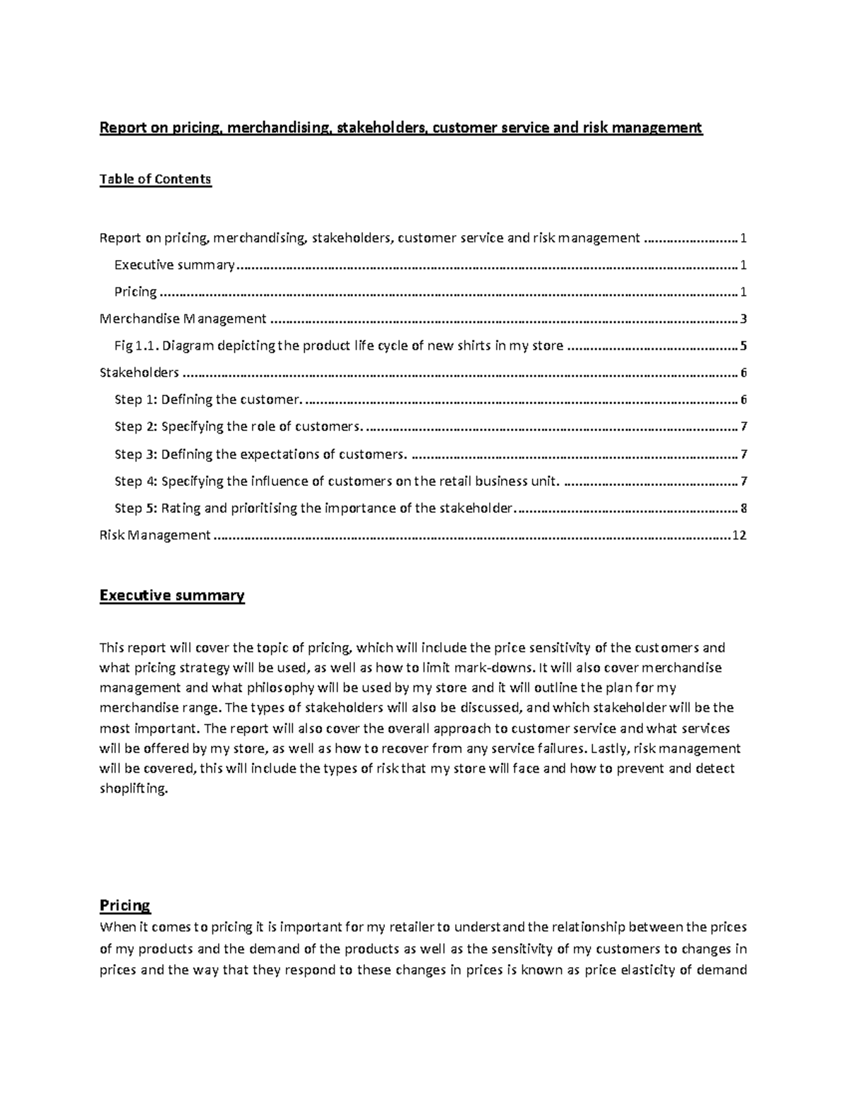 ST10203878,RETM6222,POE - Report on pricing, merchandising ...