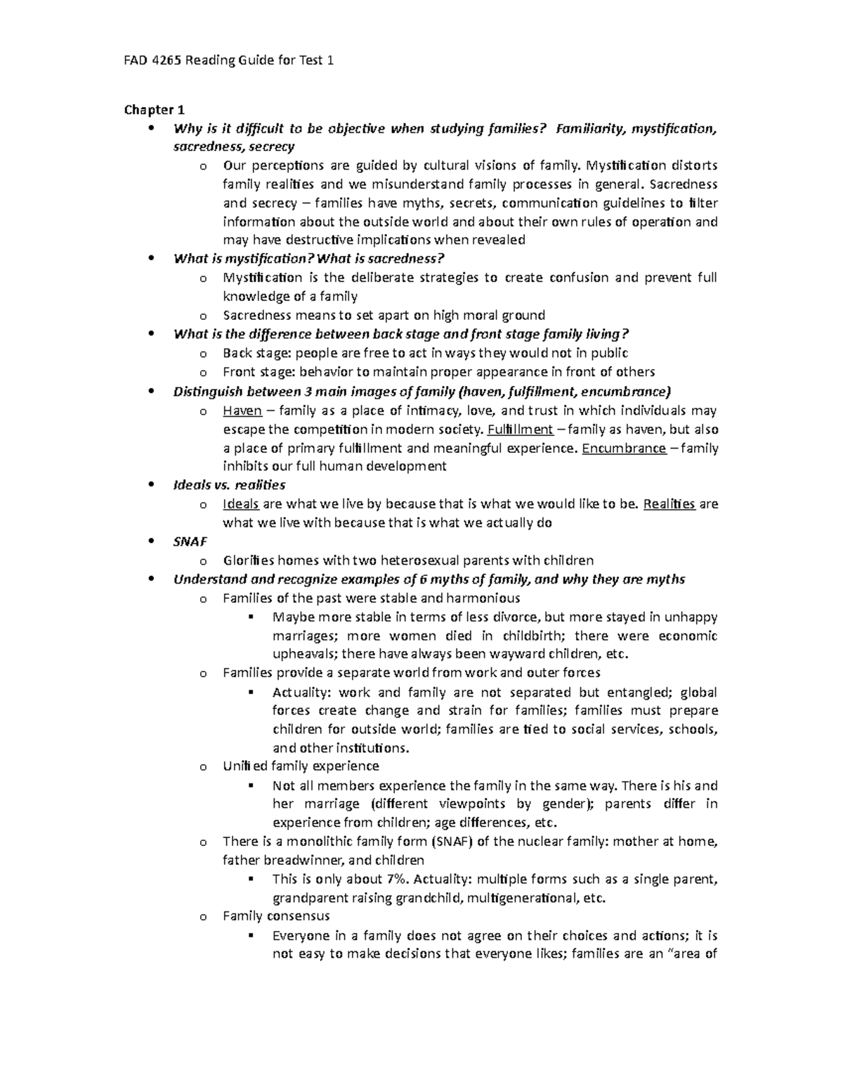FAD 4265 Reading Guide 1 - FAD 4265 Reading Guide for Test 1 Chapter 1 ...