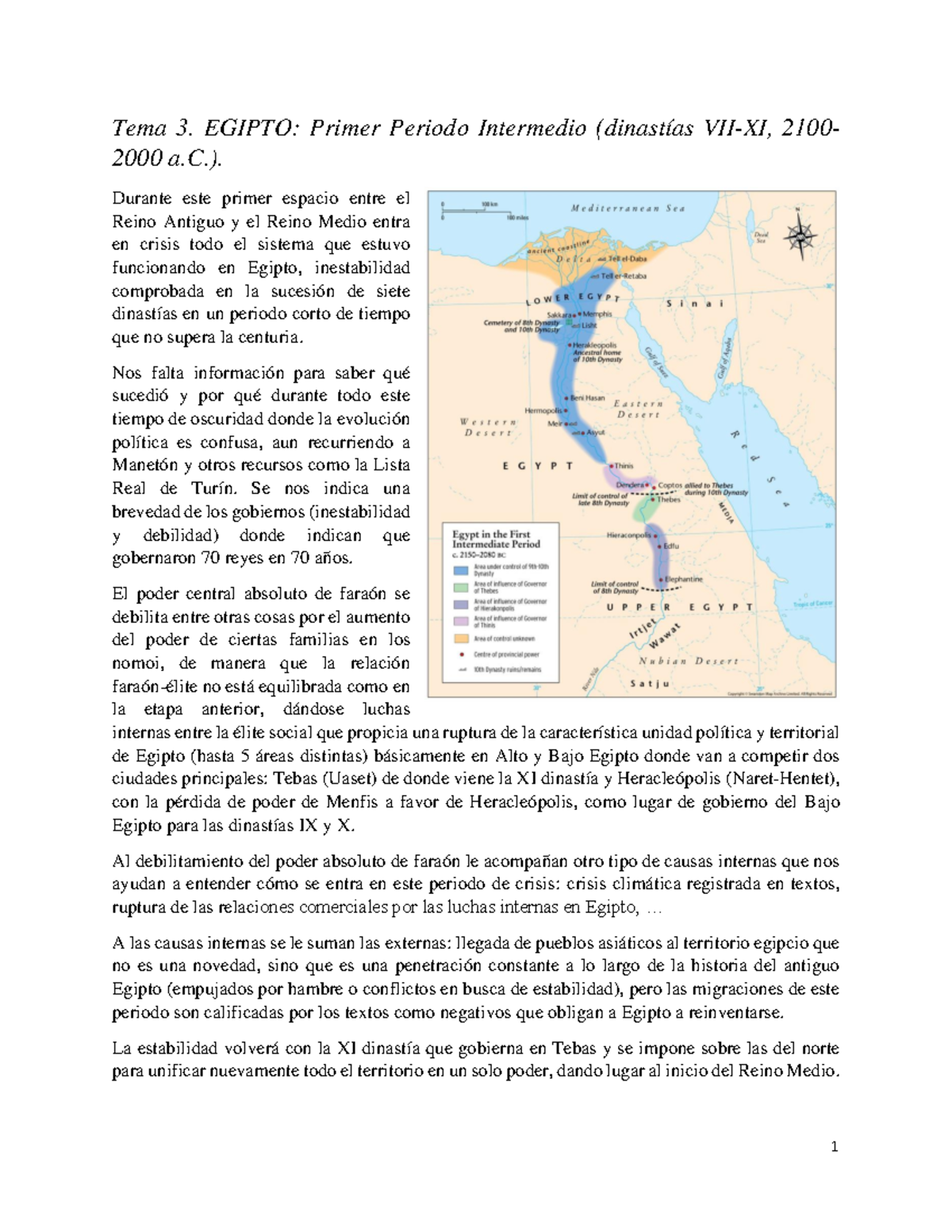 Tema 3. Egipto. Primer Periodo Intermedio - 1 Tema 3. EGIPTO: Primer ...