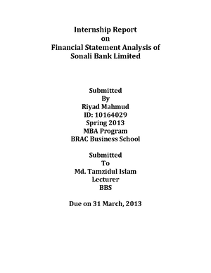 Jamuna Bank Ratio Analysis - ####### Internship Report ####### On ...