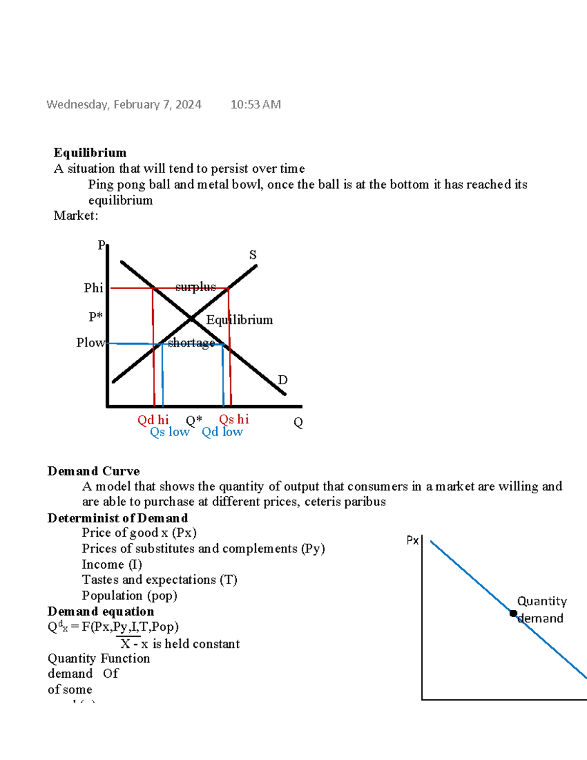 Equilibrium - These are lecture notes for Macroeconomics on wednesday ...
